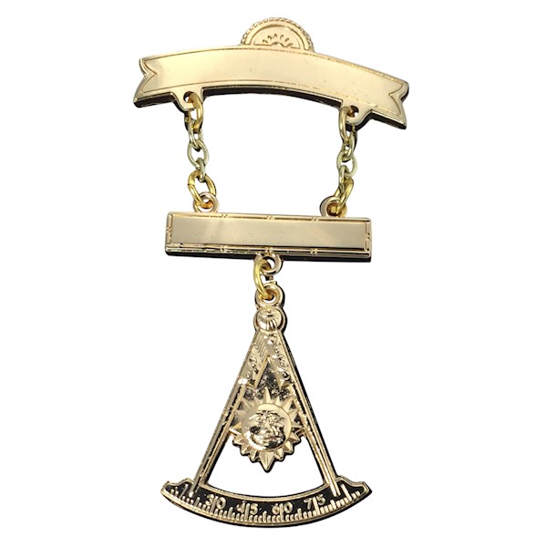 Past Master Swinger Jewel. Two bars with Compass , Quadrant & Sun.