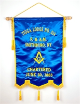 POLYESTER Masonic Banner w/ Emblem and Lodge Info
