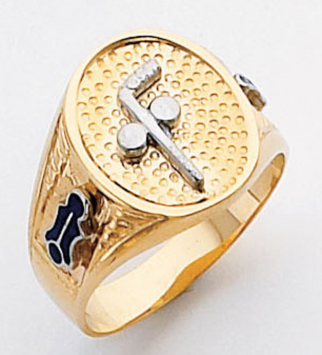 Gold Masonic Ring - 3288SBL - Solid Back