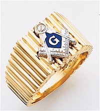 Gold Masonic Ring - 3291BL - Open Back