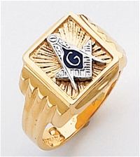 Gold Masonic Ring - 3292BL Open Back
