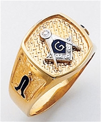 Gold Masonic Ring - 3294BL - Open Back