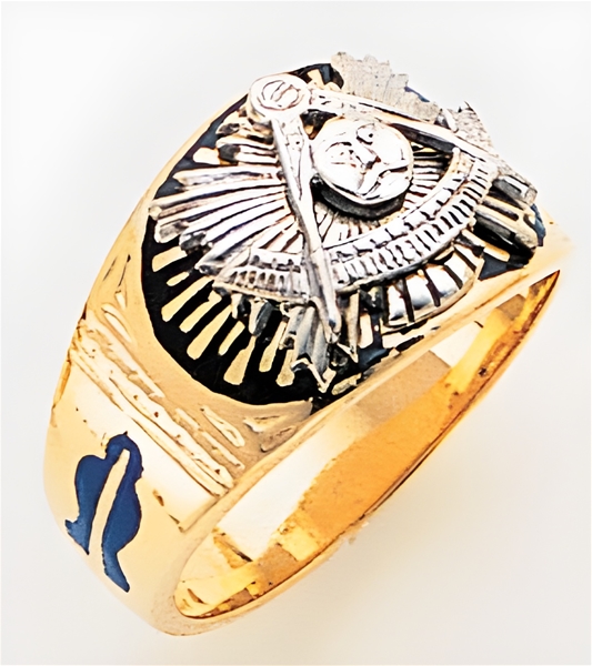 Gold Past Master Ring - 3308 - Solid back