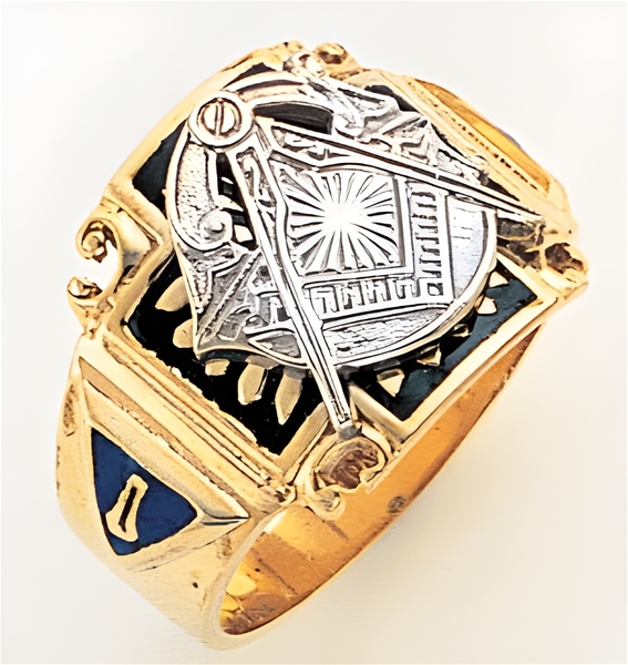 Gold Masonic Ring Solid Back 3335