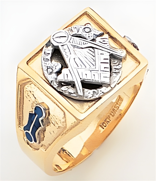 Gold Masonic Ring Solid Back 3339