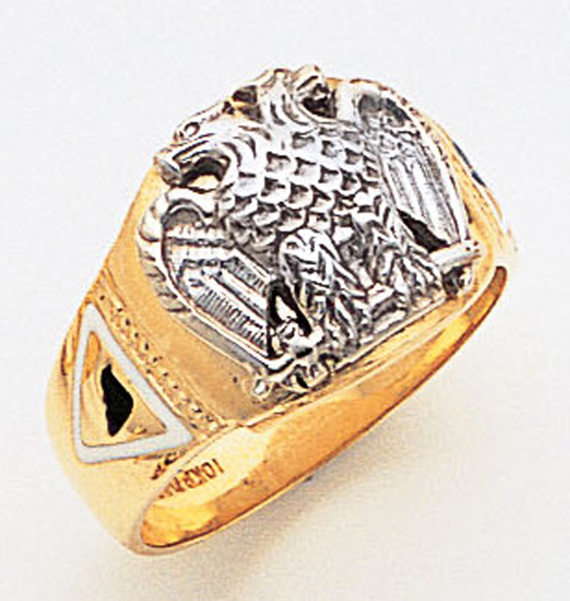 Gold 32 Degree Scottish Rite Ring - 3377 - Solid Back