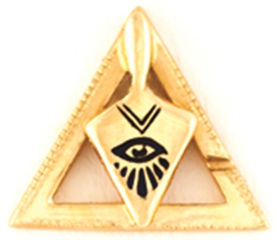 Royal & Select Masters Council Lapel Button in 14K YG and black enamel