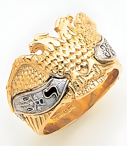 Gold 32 Degree Scottish Rite Ring - 3426 - Concave Back