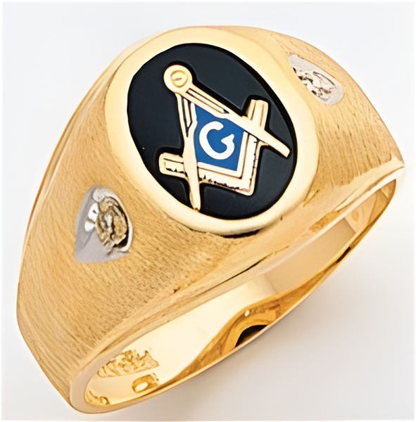 Masonic Ring with 2 1pt diamonds - 5054