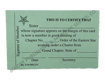 OES Secretary, Officer and Chapter supplies