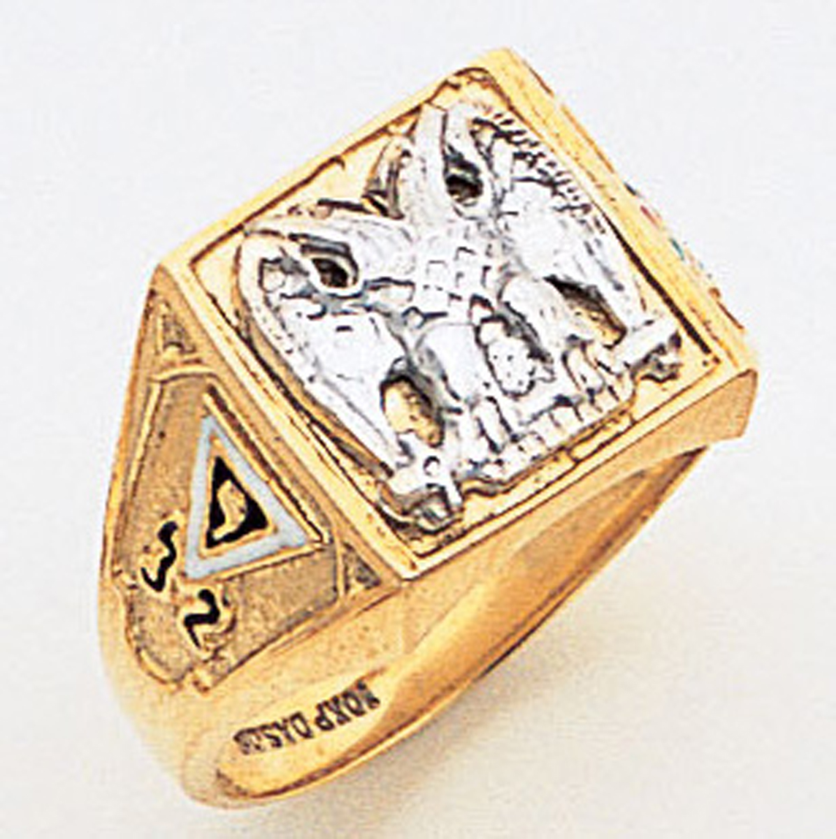 Gold 32 Degree Scottish Rite Ring - 5199 - Solid Back