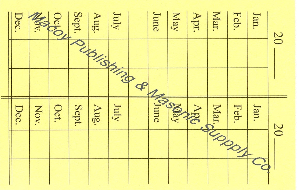 OES Dues Cards (pack of 10)