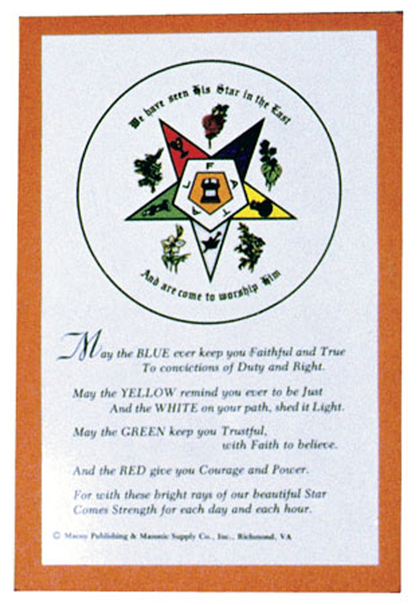 Eastern Star Motto Postcard