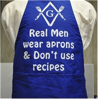 Masonic "Real Men Wear Aprons" chef apron.Material: 65% polyester 35% ...