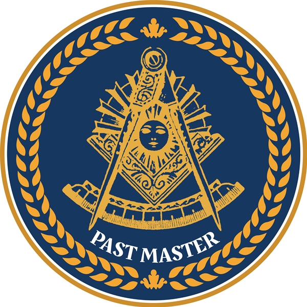 Stylized Past Master wheat wreath car emblem