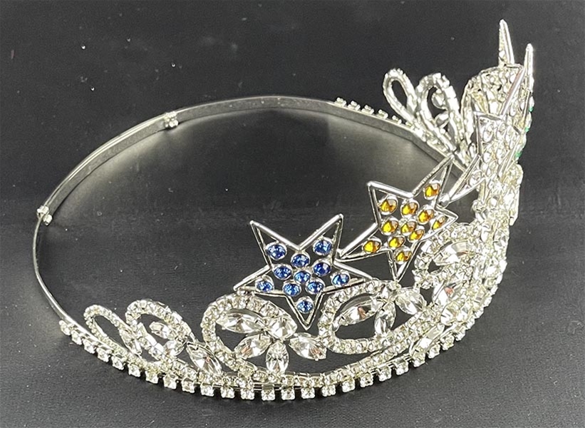 Five Star OES Crown - Silvertone w/ Colored Stones