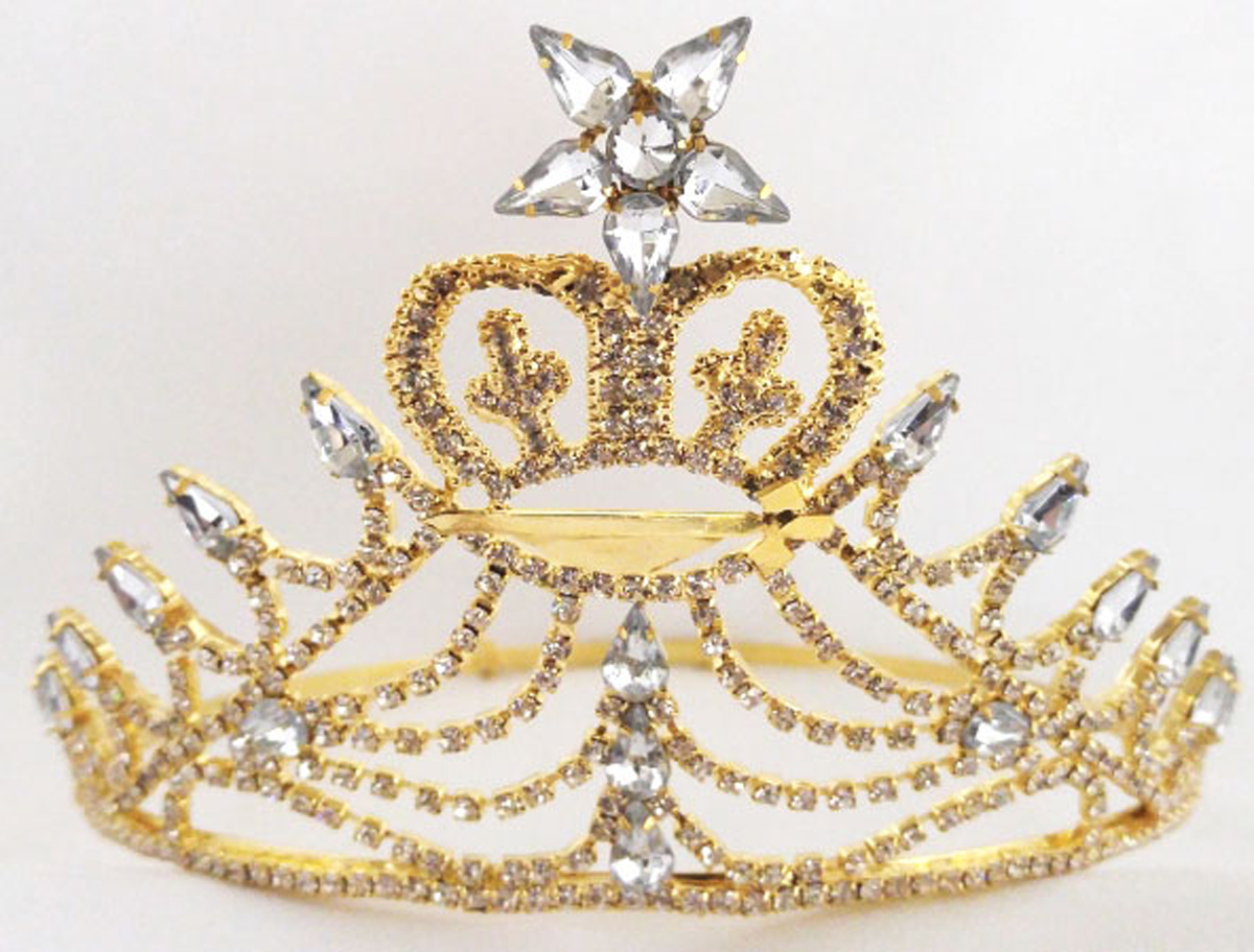 Amaranth Crown - Goldtone w/ ALL White Rhinestones