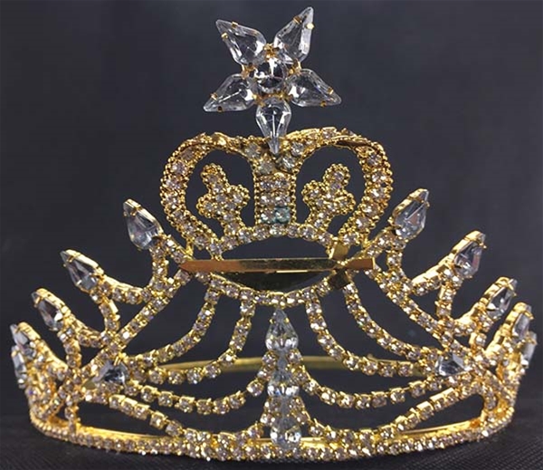 Amaranth Crown - Goldtone w/ ALL White Rhinestones - AS IS
