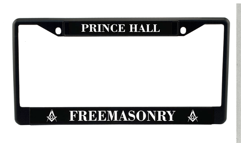 Masonic Black Metal License Plate Frame