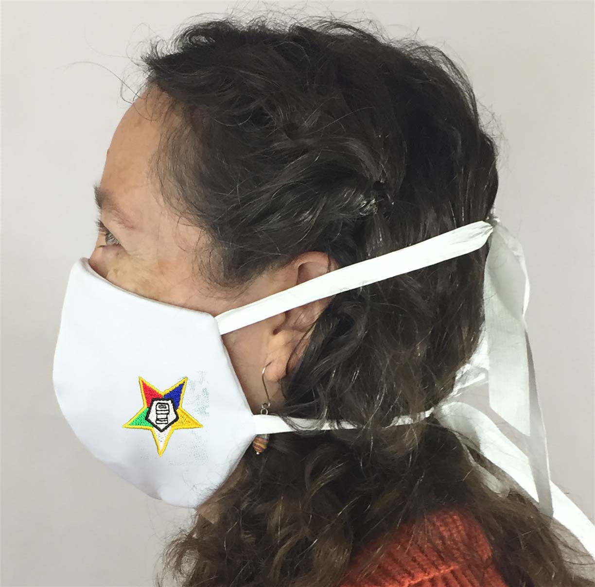 Eastern Star White Face covering - Made in USA