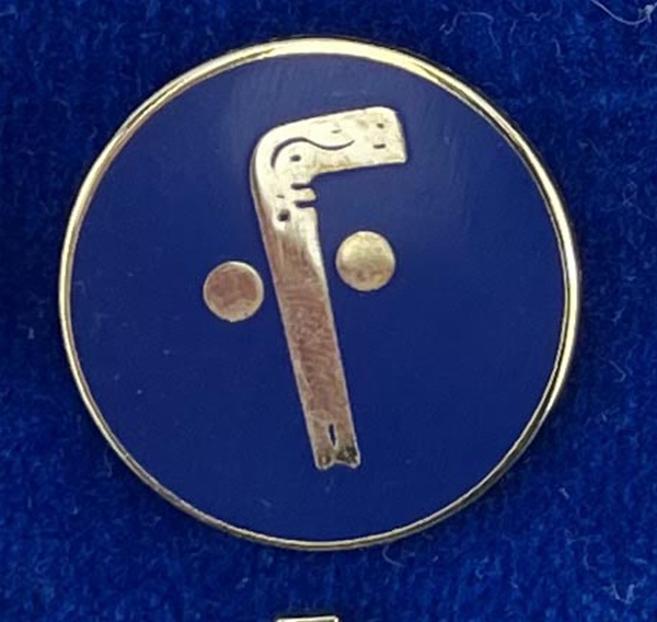 TWO BALL CANE LAPEL PIN