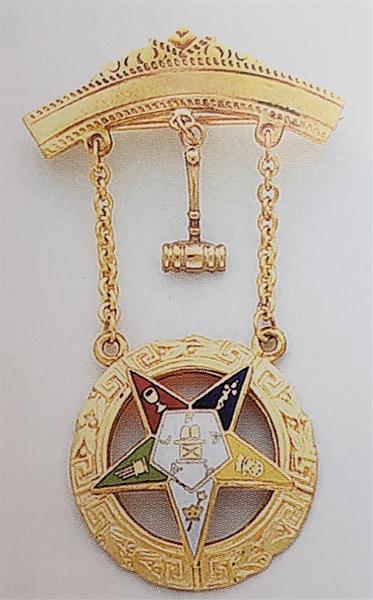 Eastern Star Past Matron / Patron Gold filled swinger jewel.