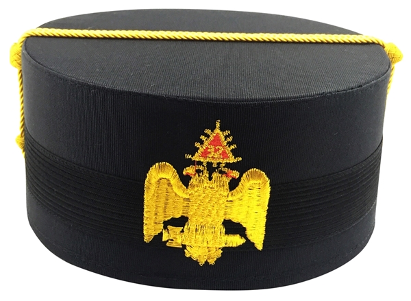 32 degree Hard Crown Black Braid and Gold Cord, Wings Down