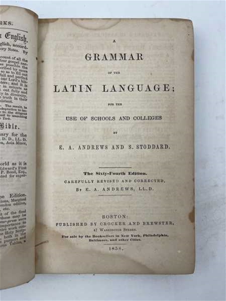 Grammar of the Latin Language 1858