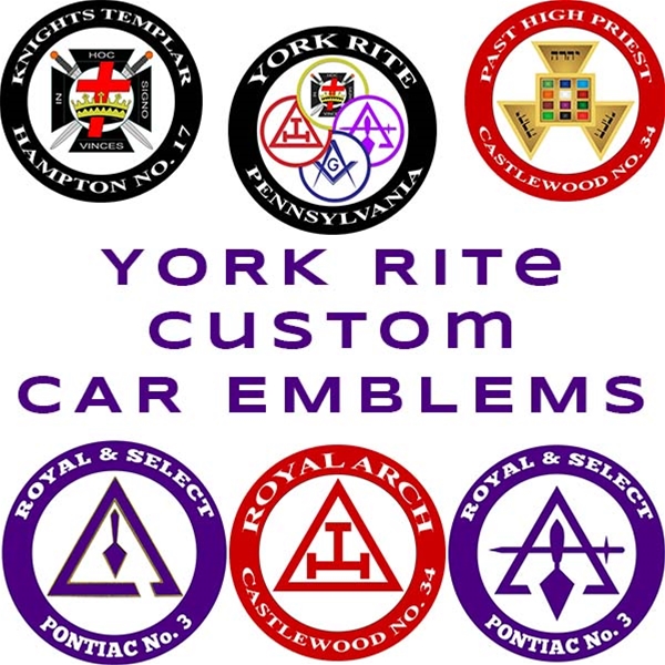 Custom York Rite Aluminum Auto Emblem
