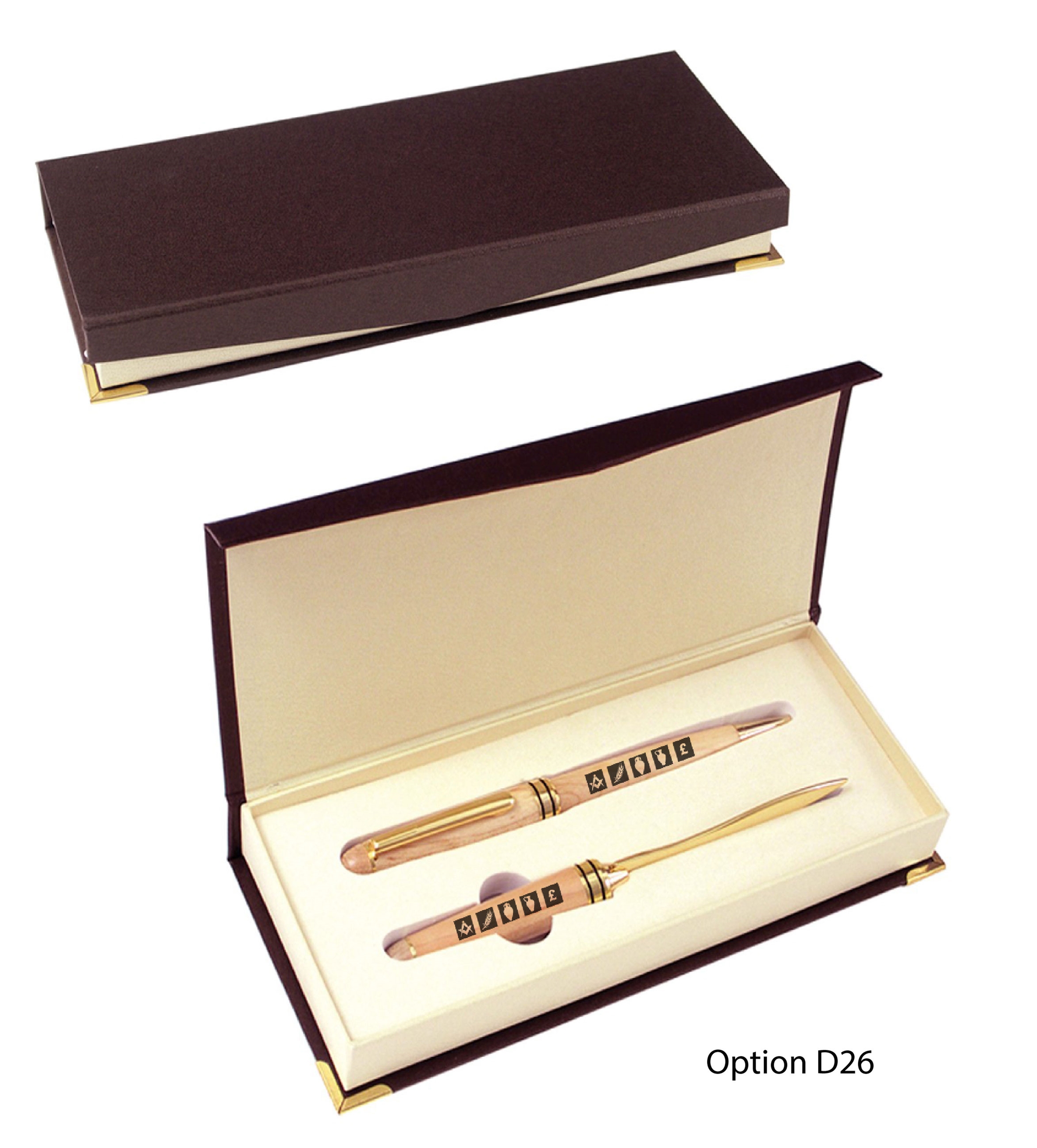 Masonic engraved pen/ letter opener gift set