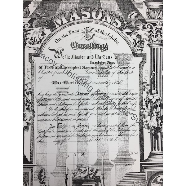 Masonic Member Certificate - F& AM